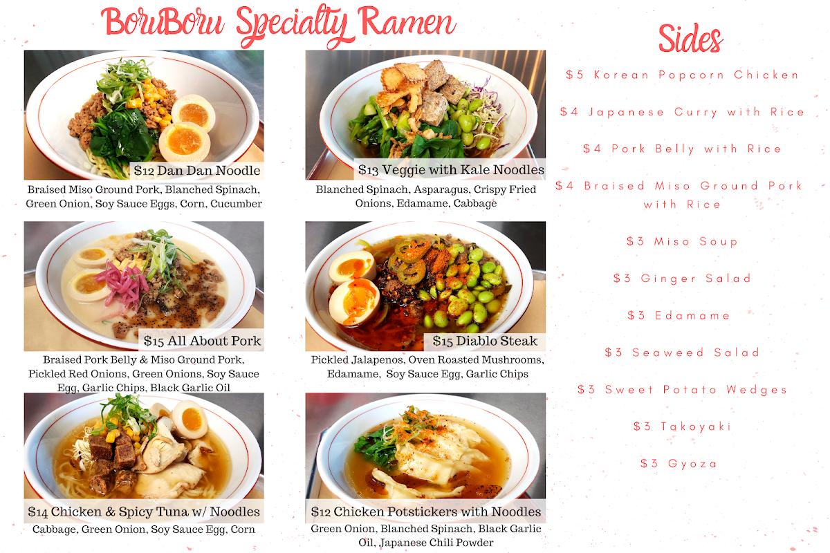 Menu at Boru Boru - Sushi Burrito + Ramen + Bowl restaurant, Tallahassee