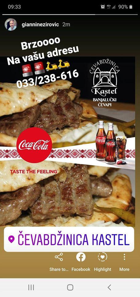 Menu at Ćevabdžinica Kastel restaurant, Sarajevo