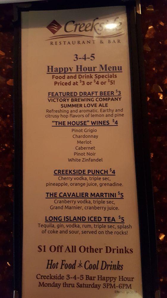 Menu at Creekside Restaurant & Bar, Brecksville