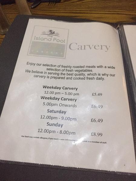Menu at The Island Pool pub & bar, Kidderminster