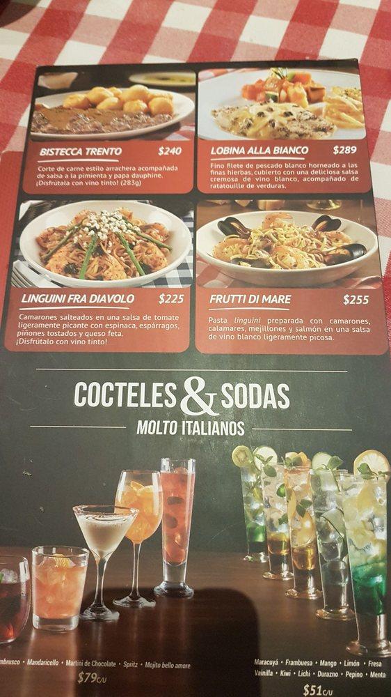 Menu at Italianni's pizzeria, Puebla City, Blvd. Hermanos Serdán 270