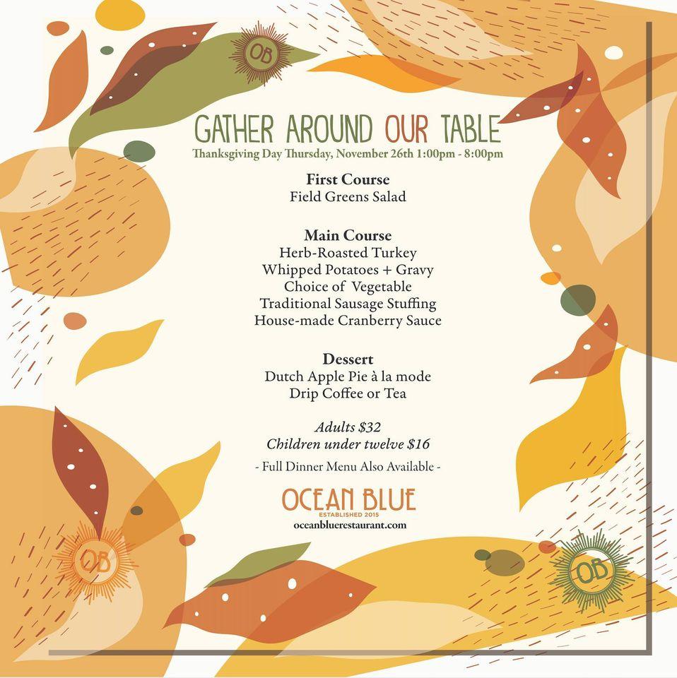 Menu at Ocean Blue Restaurant & Oyster Bar, Utica