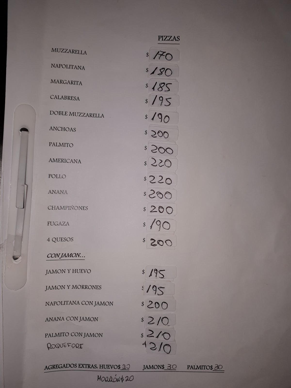 Menu at Pizzería "El Mana", Formosa