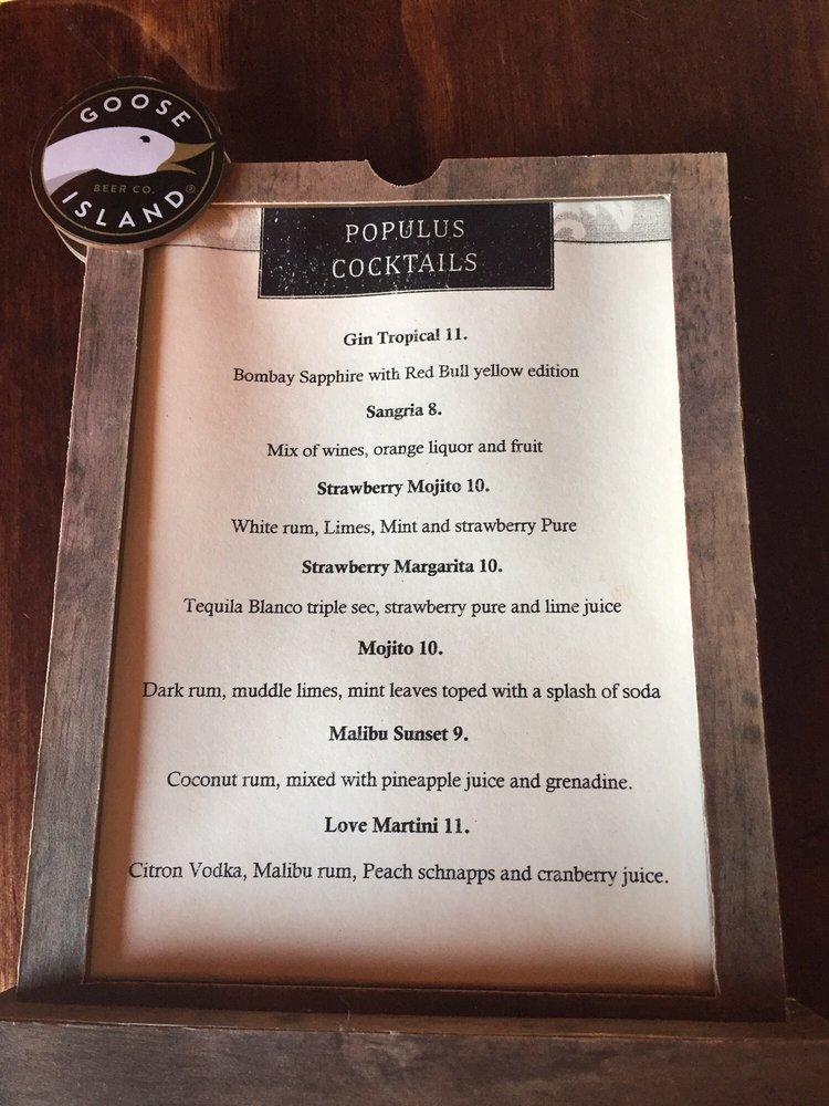 Menu at Populus Tapas & Bar, Chelsea