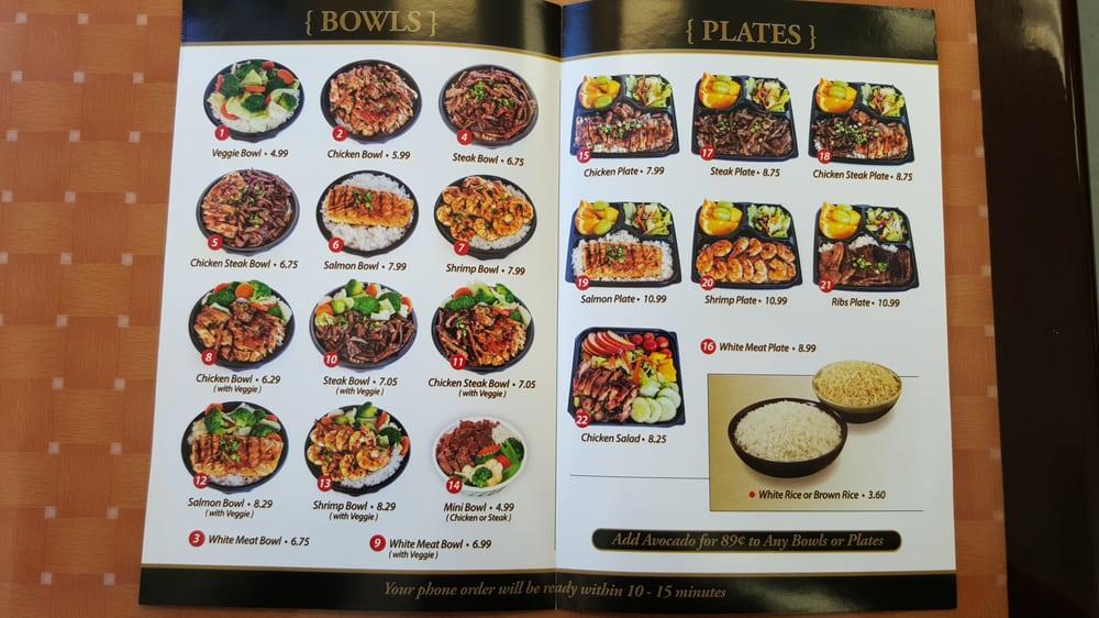 Menu at Top Grill Teriyaki Bowl restaurant, Murrieta