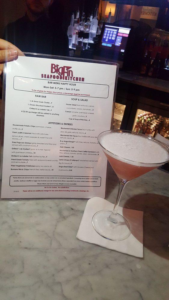 Menu at BigFin Seafood restaurant, Orlando