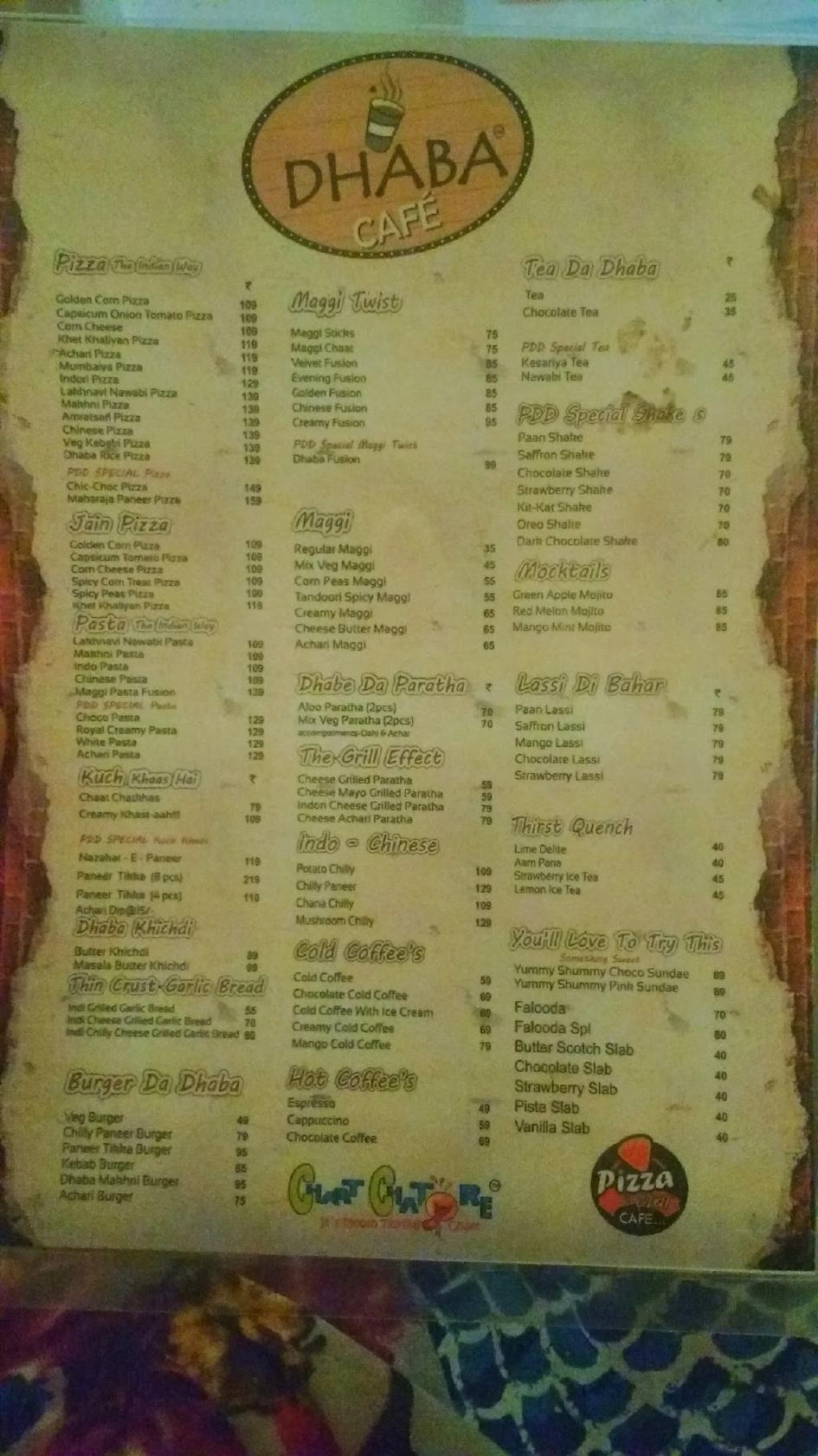 Menu at Dhaba Cafe, Kalaburagi, 8RQP+FMP