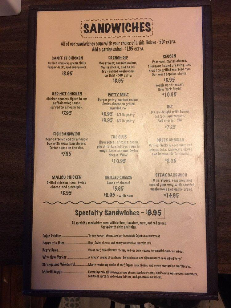 Menu at Log Cabin Cafe, Choteau