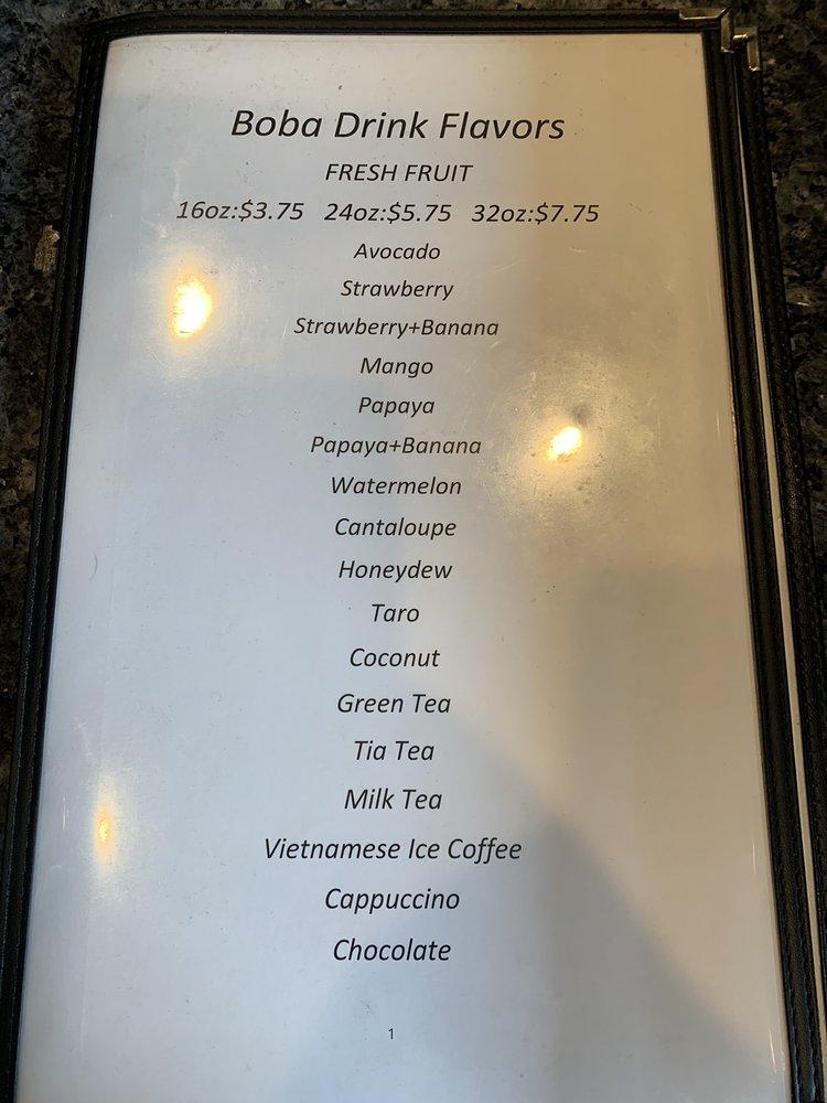 Menu at Phở Noodle restaurant, Reno, 465 S Meadows Pkwy #20
