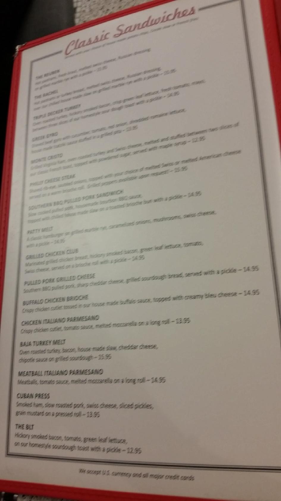 Menu at Garden State Diner restaurant, Newark, Terminal C Gate 109