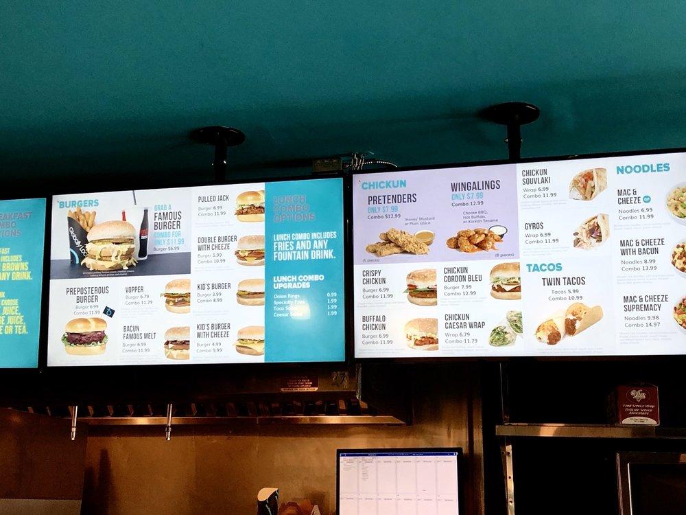 Menu at Odd Burger restaurant, Toronto