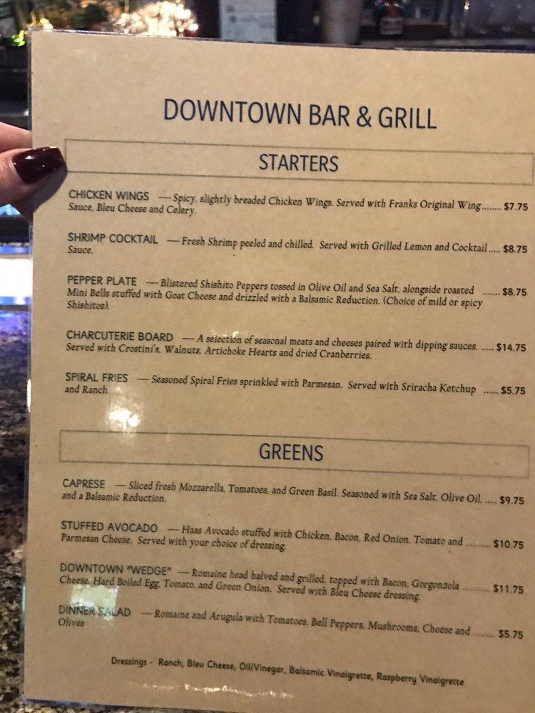 Menu at 1724 Downtown Bar & Grill, Redding