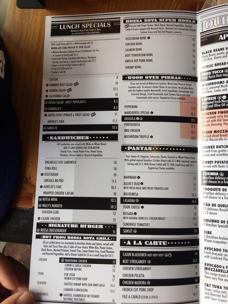 Menu at Bossa Nova Brazilian Cuisine Restaurant & Bakery, Hawthorne ...