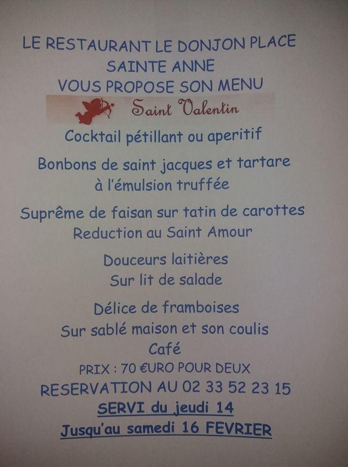 Menu au L'auberge Du Donjon restaurant, Bricquebec
