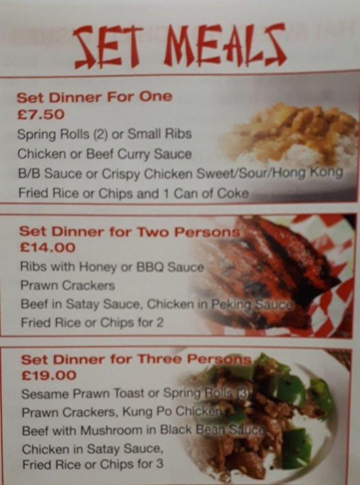 Menu at Red Dragon restaurant, Belfast