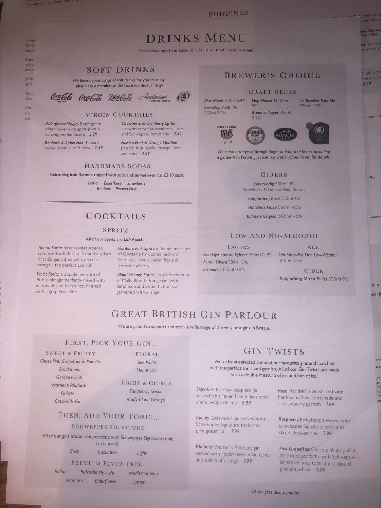Menu at Shoulder of Mutton pub & bar, Aylesbury