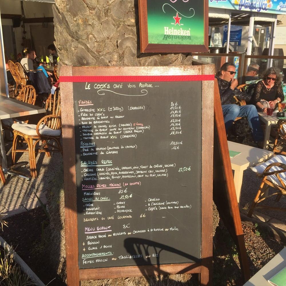 Menu au Cook's Café, Le Grau-du-Roi
