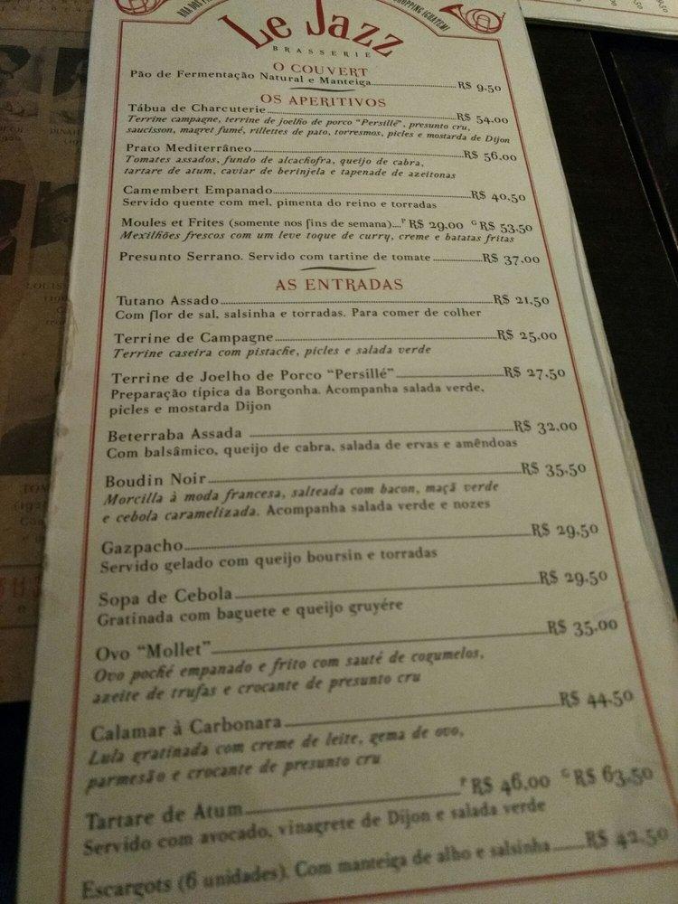 Menu at café zinn - Shopping Iguatemi São Paulo, São Paulo