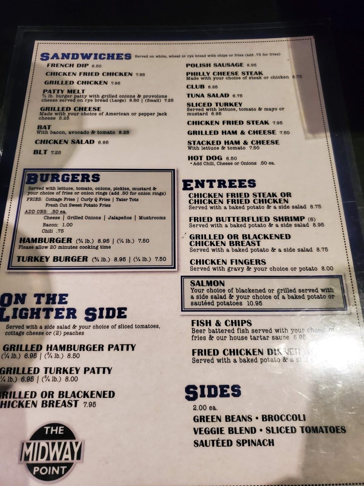 Menu at The Midway Point pub & bar, Addison, Midway Rd #101