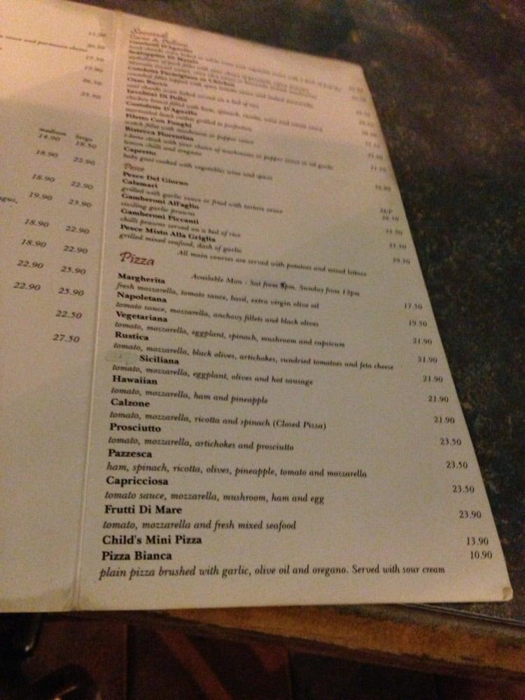 Menu at Caffe Amaretto pizzeria, Osborne Park