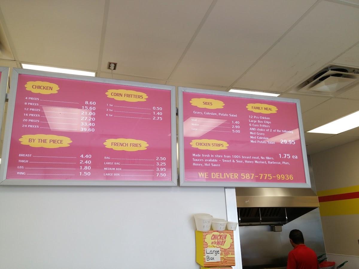 Menu at Chicken On The Way restaurant, Airdrie, -2800 Main Street SE