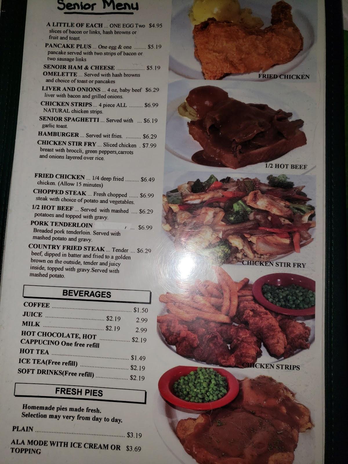 Menu at Park Falls Family Restaurant, Park Falls, 4th Ave S
