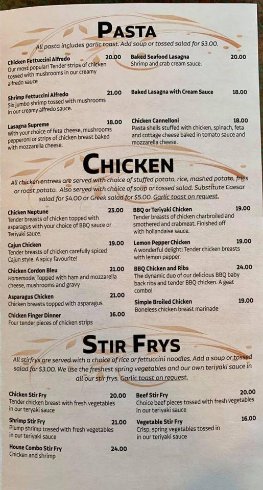 Menu at Piros Family Restaurant, Sundre