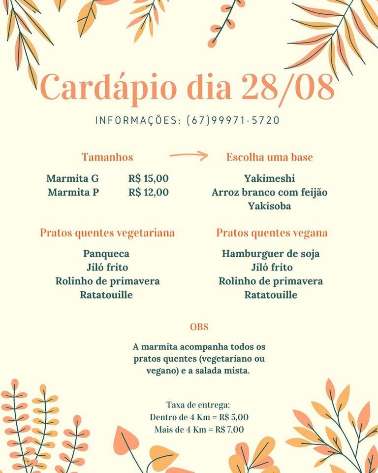 Menu at Restaurante Vegetariano Natural, Dourados