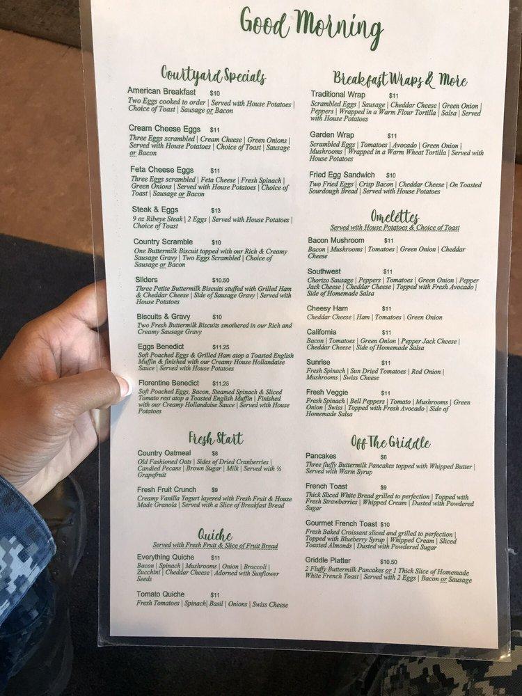 Menu at The Courtyard Cafe & Bakery, Fallon