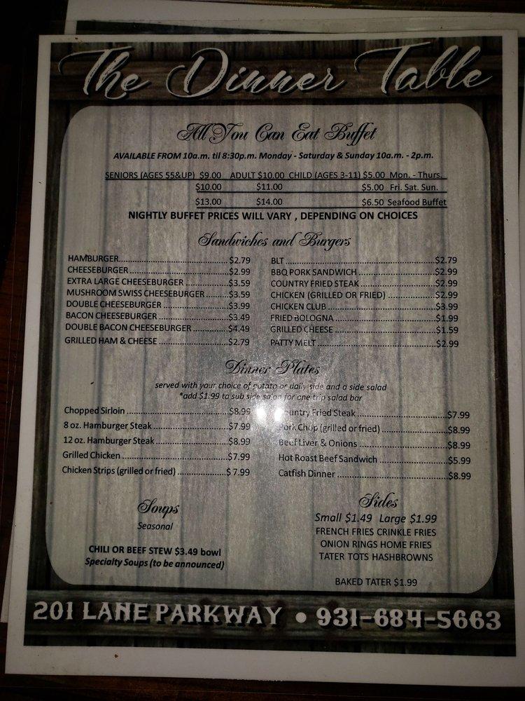 Menu at The Dinner Table desserts, Shelbyville, 201 Lane Pkwy