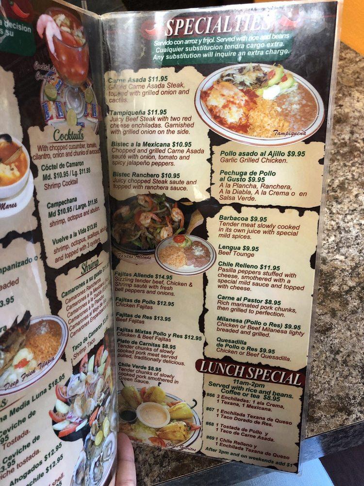Menu at Allende Restaurant, Indio, Monroe St # 402