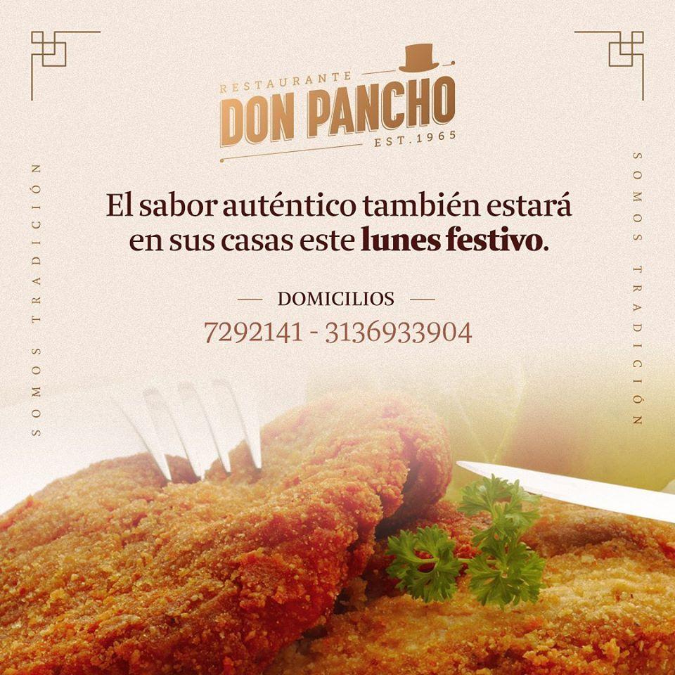 Carta de Restaurante Don Pancho, Pasto