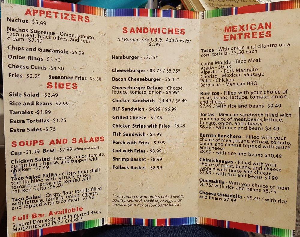 Menu at Kenya's Family Restaurant, Clintonville