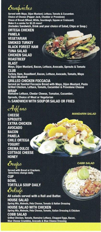 Menu at Vega Caffè cafe, Chula Vista