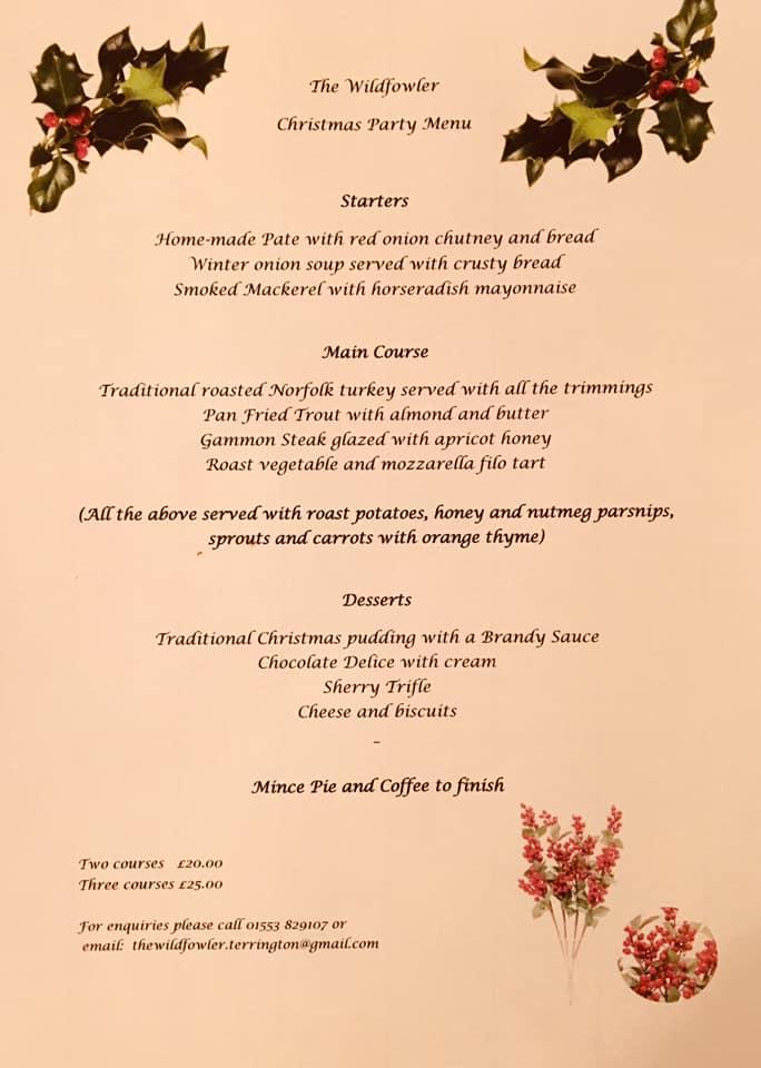 Menu at The Wildfowler pub & bar, Terrington Saint Clement
