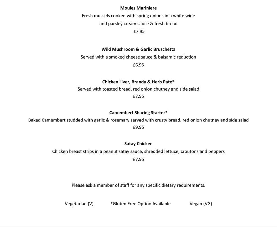 Menu at The Blue Bell Bistro pub & bar, New Quay