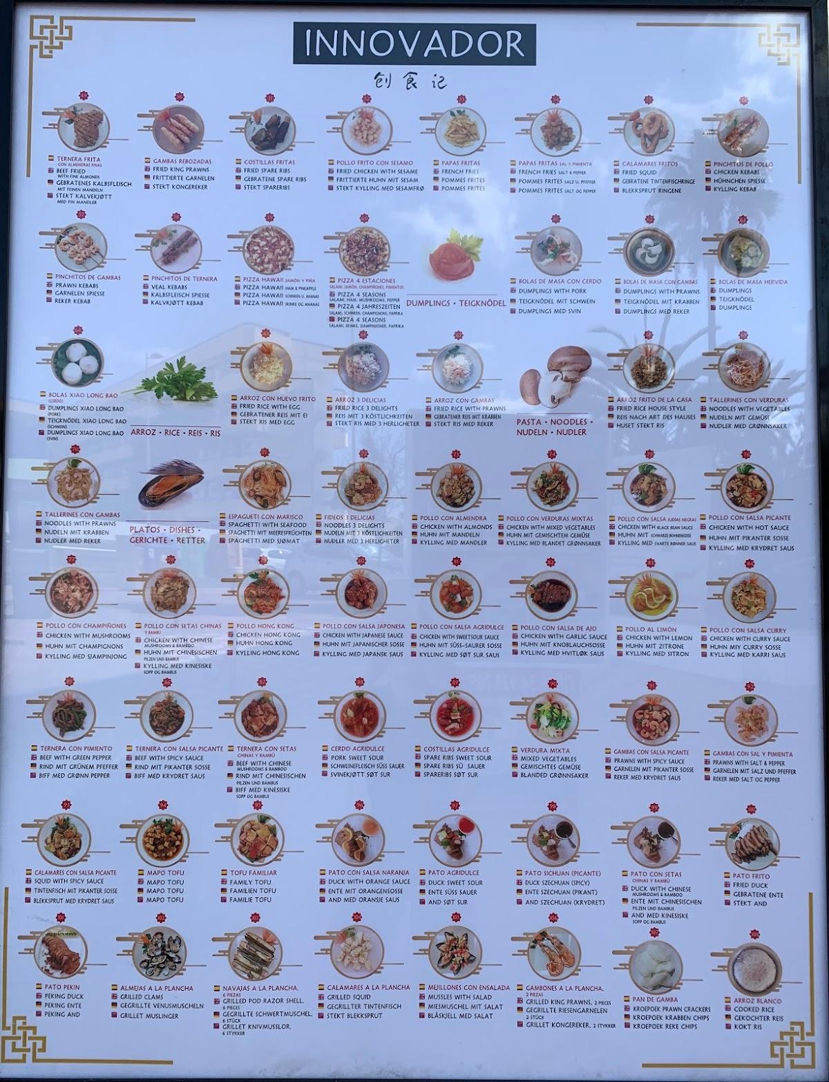 Menu at Innovador——Restaurante asiático, Maspalomas
