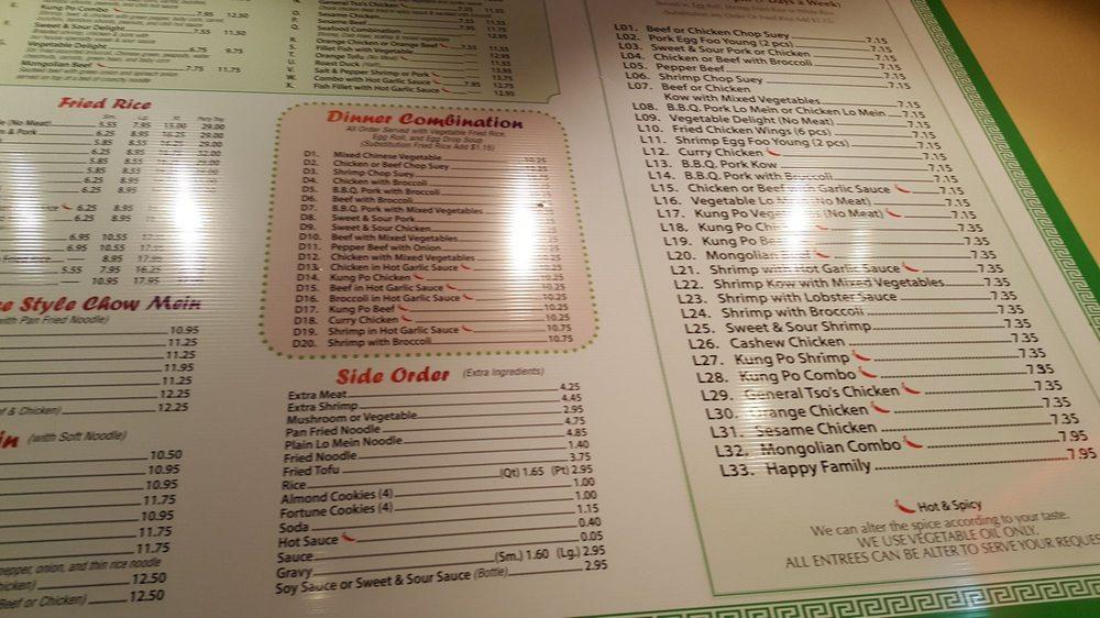 Menu at Lo's China Kitchen restaurant, Chicago