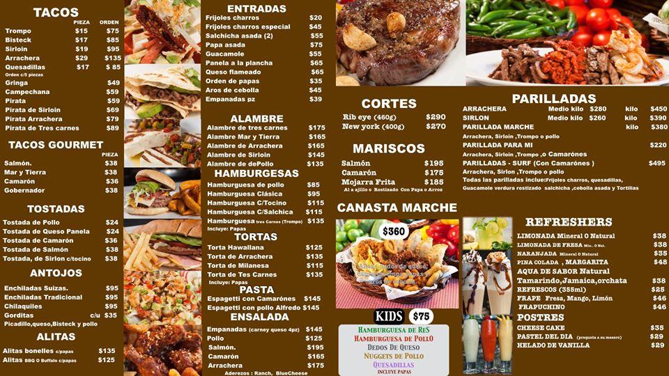 Menu at Marché restaurant, San Nicolás de los Garza