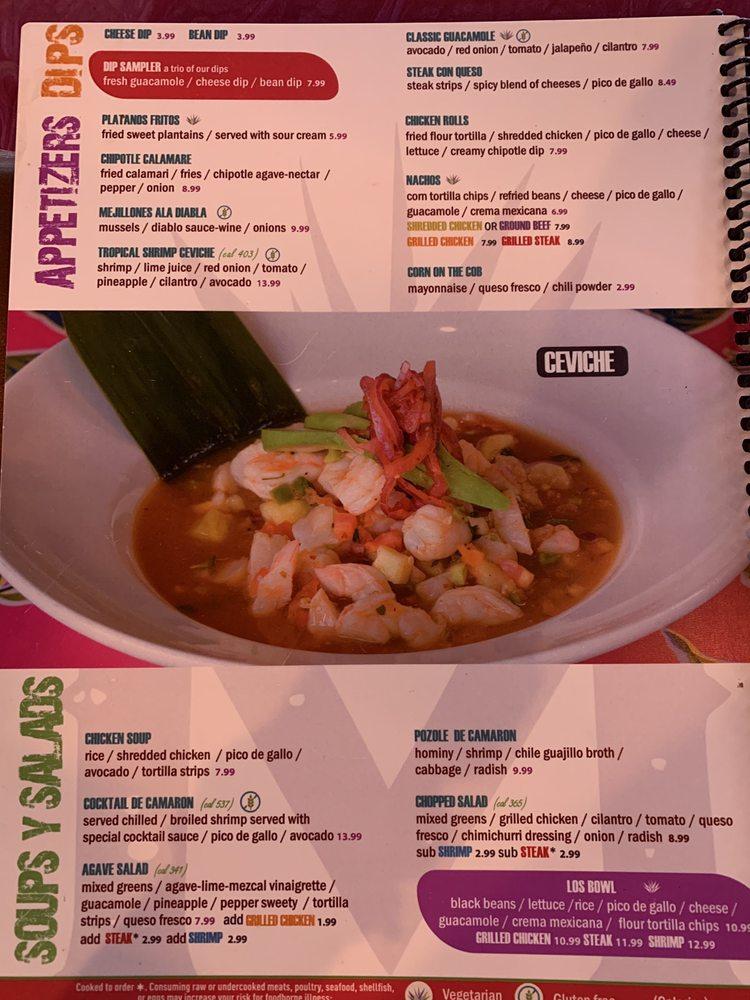 Menu at Mezcalito Beaufort restaurant, Beaufort