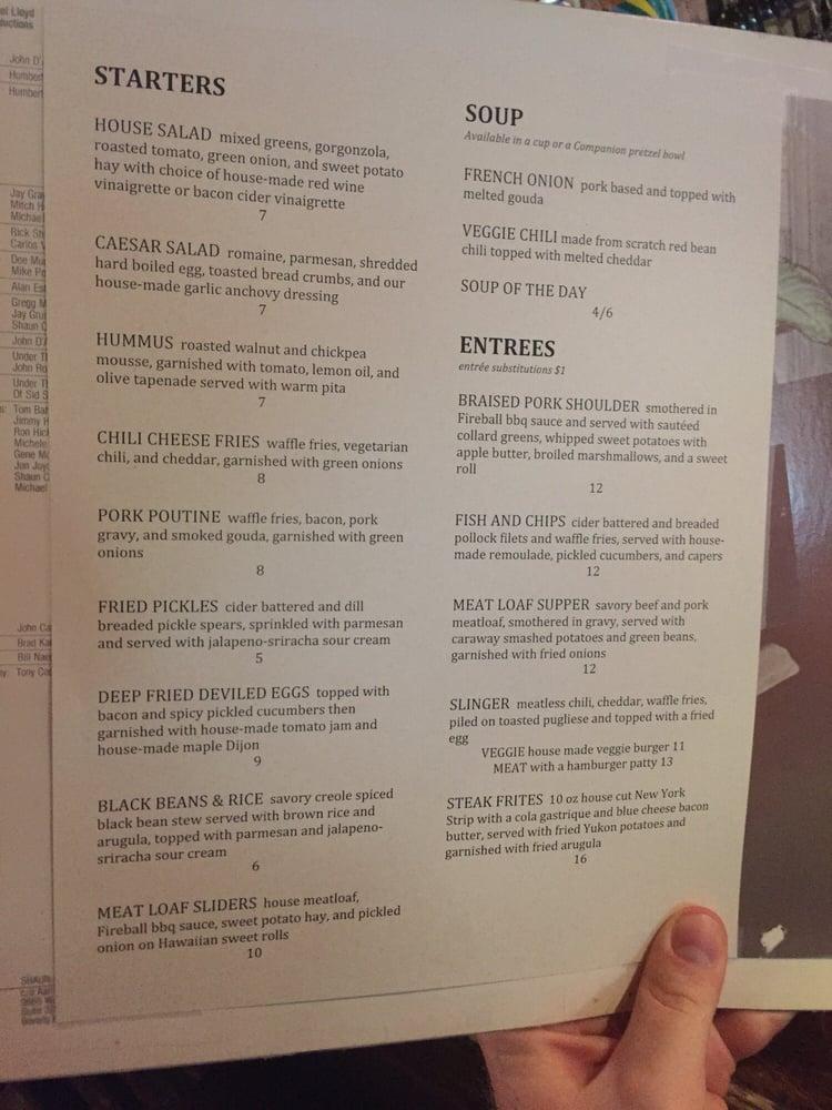 Menu at The Crow's Nest pub & bar, Maplewood