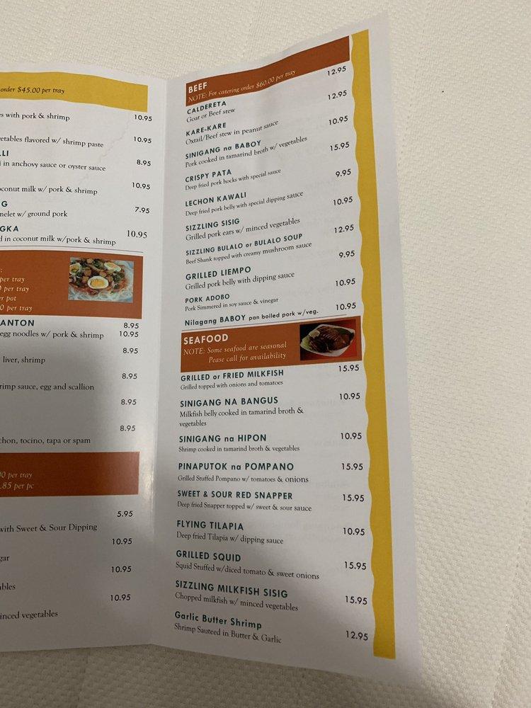 Menu at Manila Grill And Bbq, Pembroke Pines