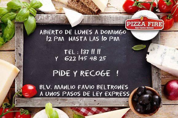 Menu at Pizza Fire restaurant, San Carlos
