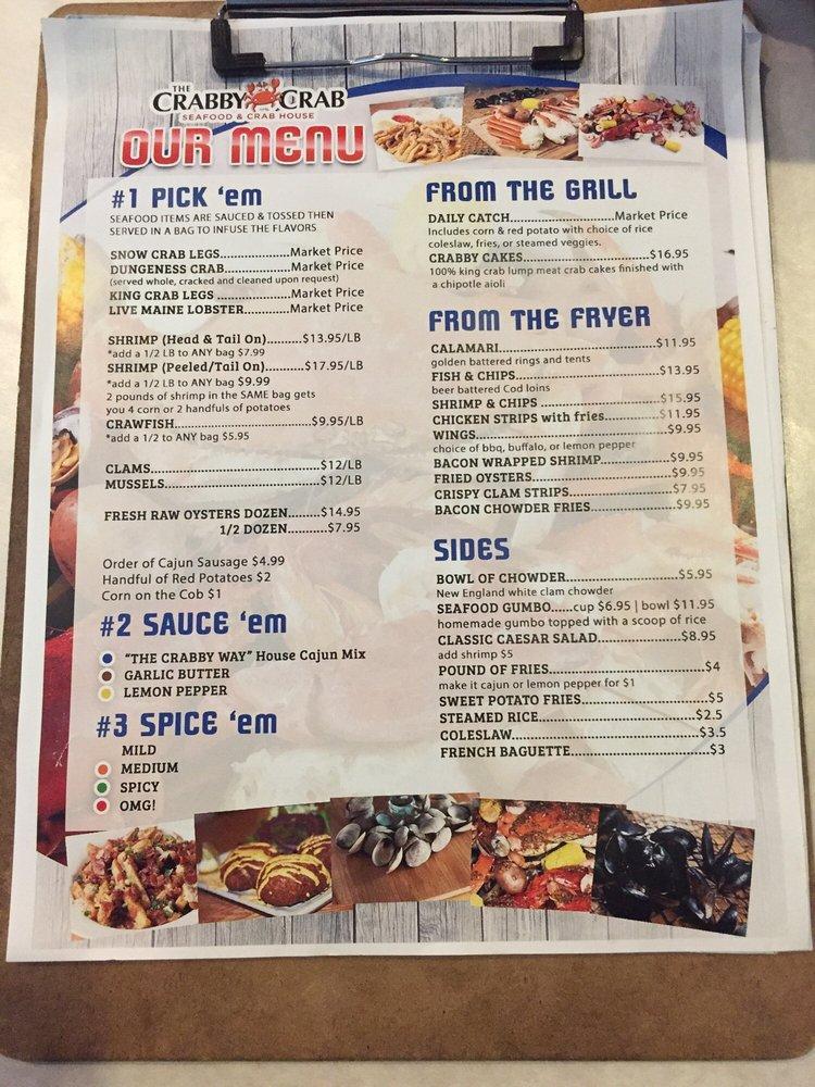 Menu at The Crabby Crab pub & bar, Los Angeles