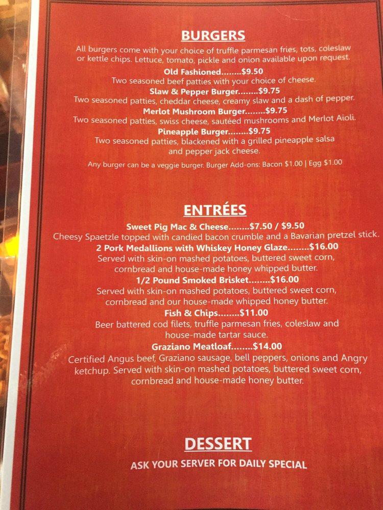 Menu at Angry Goldfish Pub & Eatery, Des Moines