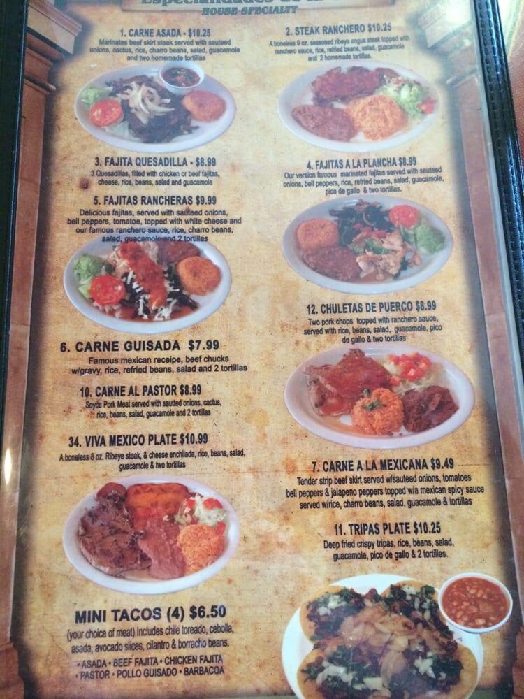 Menu at Chile Verde Mexican Restaurant, San Antonio, Monaco Cir