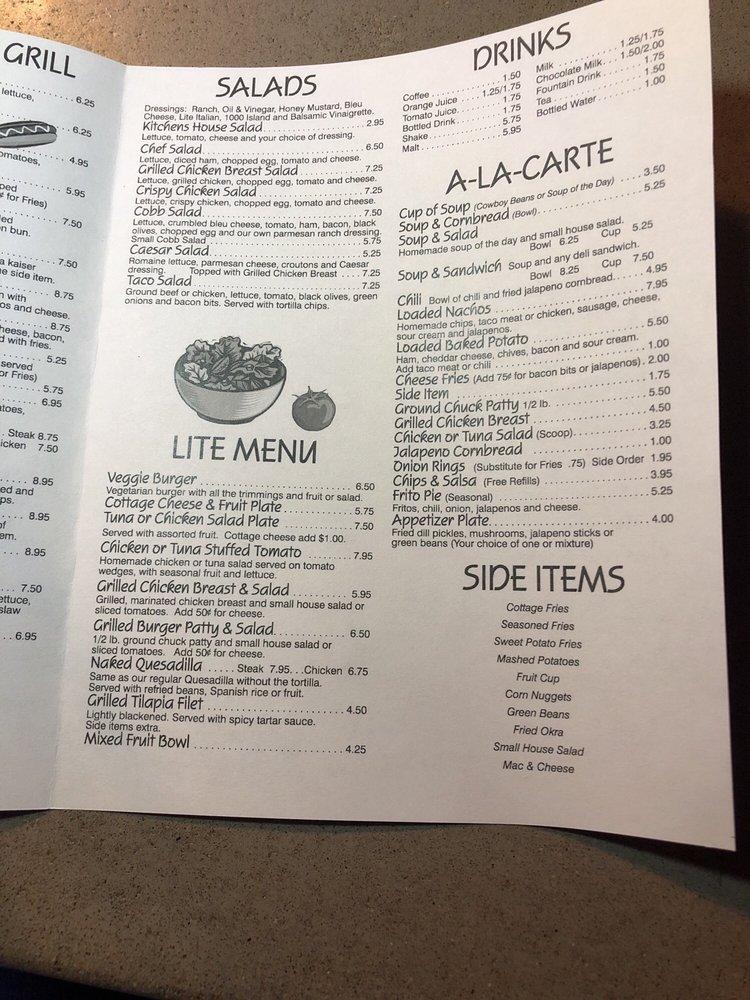 Menu at Kitchens Hardware & Deli restaurant, Mineola