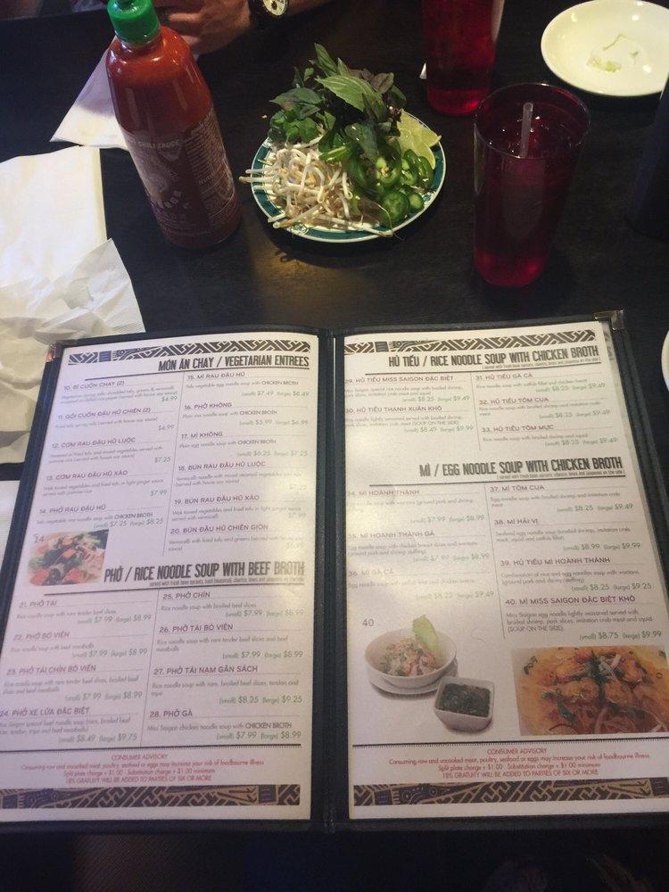 Menu at Miss Saigon Downtown pub & bar, Tucson, 47 N 6th Ave