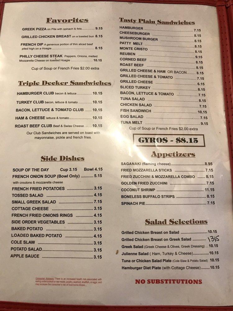 Menu at Nestor's Restaurant, North Fort Myers