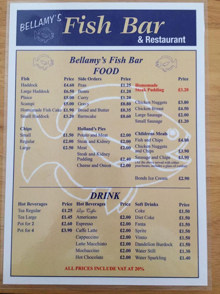 Menu at Carleton restaurant, Poulton-le-Fylde